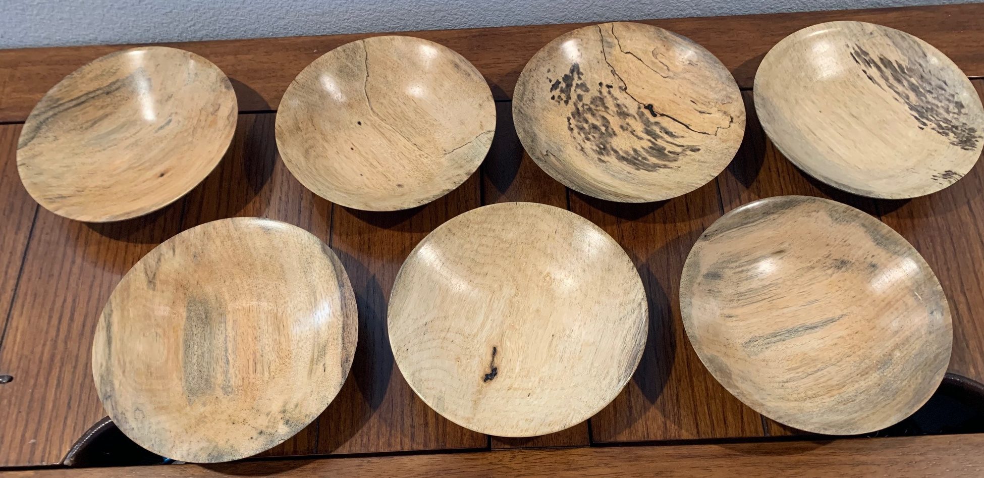 Seven Persimmon Bowls - Wood Turning Pens